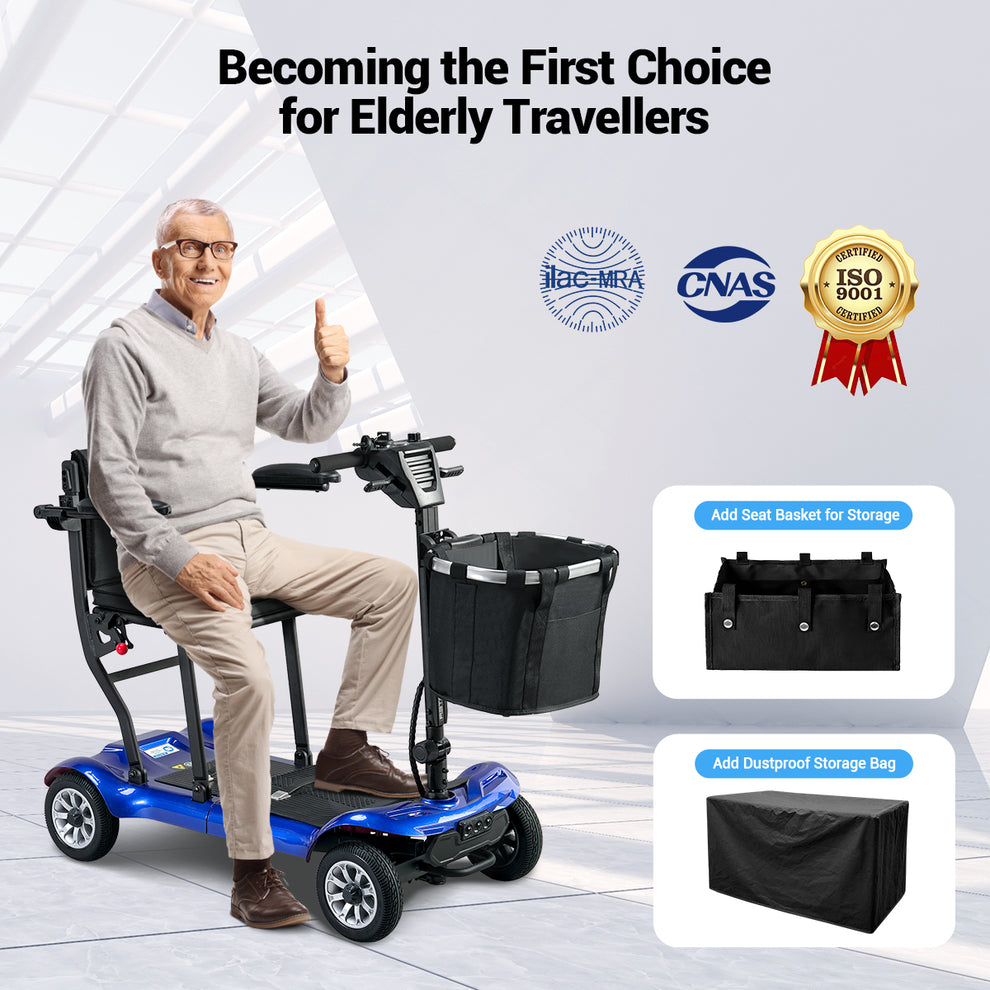 Aotedor AM985 4-Wheel Foldable Mobility Scooter – 22-Mile Range, Dual